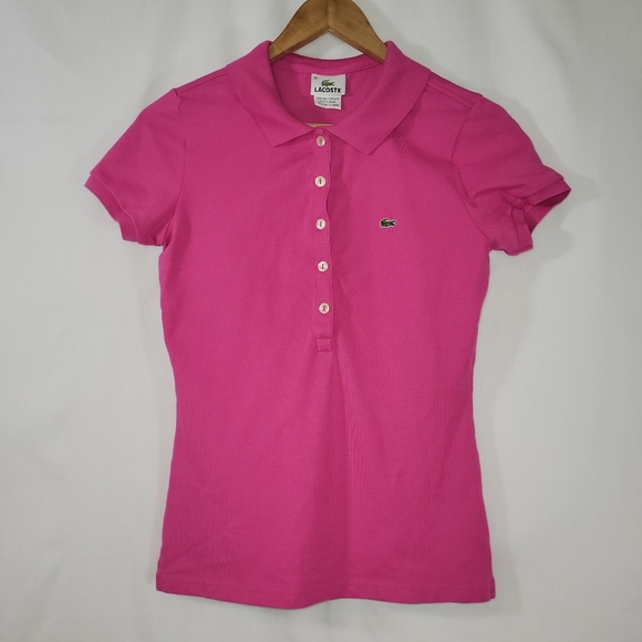 Lacoste | Tops | Nwot Lacoste Polo Pink Short Sleeve 38 | Poshmark